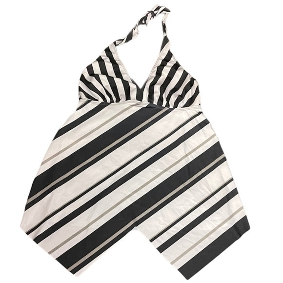 Ocean Dreams | Swim | Tankini Swim Top Stripe Black Gray And White Sz L ...